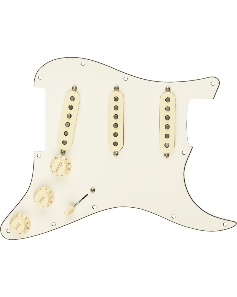Fender Pre-Wired Strat Pickguard, Original '57/'62 SSS, Parchment 11 ...